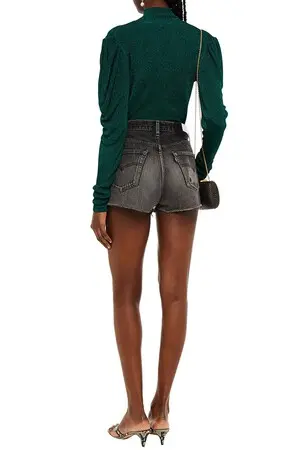 Caroline Constas Metallic Ribbed-knit Turtleneck Sweater