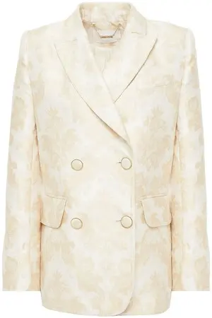 Zimmermann Doublebreasted Brocade Blazer - Cream