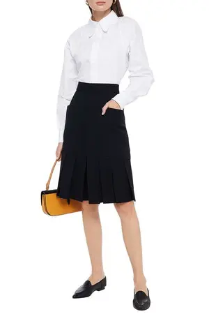 Victoria Beckham Wool-twill Pleated Shorts