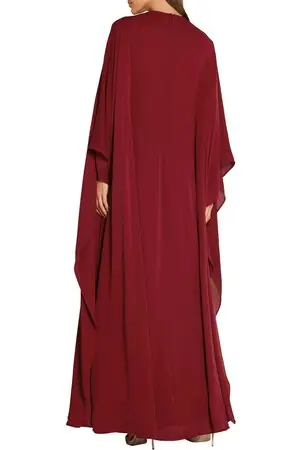 Valentino Garavani Silk-blend Crepe Kaftan Burgundy