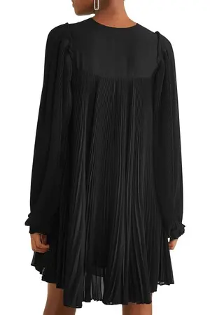 Stella McCartney - Stella McCartney - Claire Plissé-georgette Mini Dress - Black - IT 44