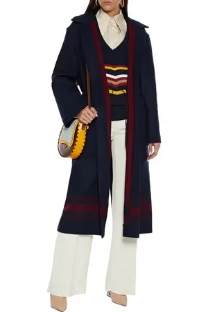 Victoria Beckham Splitback Wool-jacquard Coat