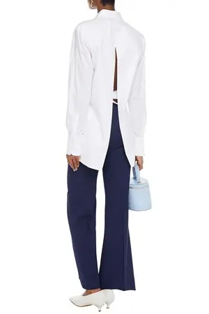 Victoria Beckham Split Back Cotton Poplin Shirt