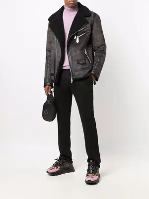 Philipp Plein Iconic Suede Biker Jacket