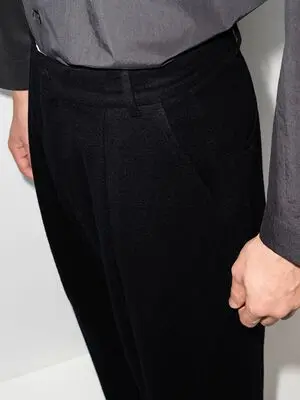 Studio Nicholson Navy Wool Wide-leg Trousers - Blue