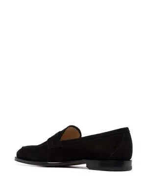 SCAROSSO Stefano Suede Penny Loafers - Black