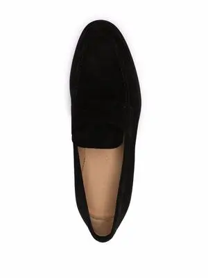 SCAROSSO Stefano Suede Penny Loafers - Black