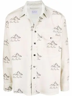 BLUE SKY INN Logo Mountain-print Jacket - Neutrals