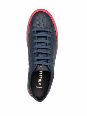 HIDE&JACK Crocodile-embossed Low-top Sneakers - Blue