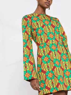 La DoubleJ Spock Floral-print Mini Dress