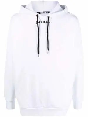 Palm Angels Logo-print Drawstring Hoodie - White