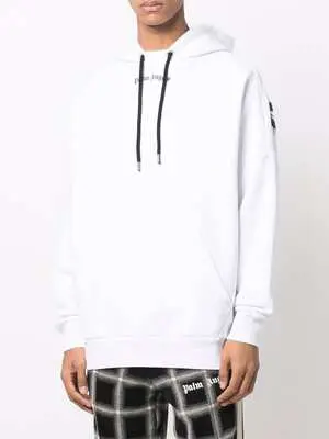 Palm Angels Logo-print Drawstring Hoodie - White