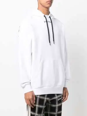 Palm Angels Logo-print Drawstring Hoodie - White