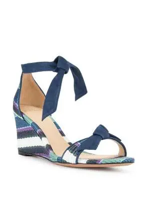 ALEXANDRE BIRMAN 75mm Striped Wedge Sandals