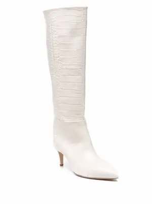 Paris Texas Croc-effect Leather Boots - White