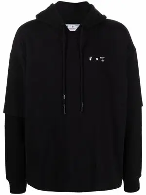 Off-white Layered Sweatshirts Hoodies For Men