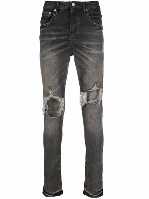 PURPLE BRAND Low-rise Slim-fit Jeans - Grey