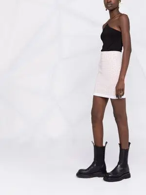 Balmain Monogram Knitted Skirt - Neutrals