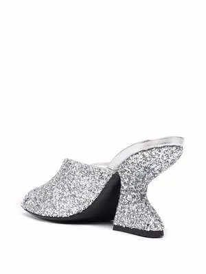 FERRAGAMO 80mm Sansu Metallic Glitter Sandals