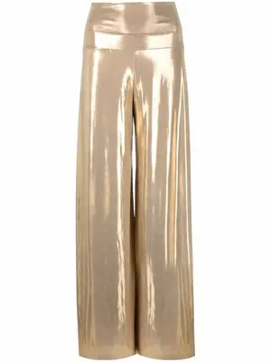 Norma Kamali Metallic High-waist Trousers