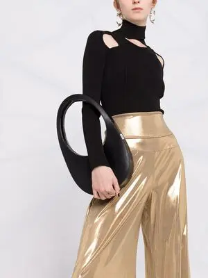 Norma Kamali Metallic High-waist Trousers
