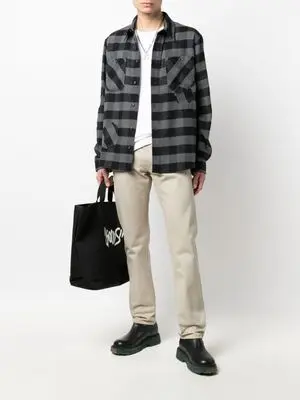 Off-White Logo-print Straight-leg Jeans