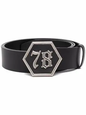 Philipp Plein Gothic Logo-buckle Belt - Black