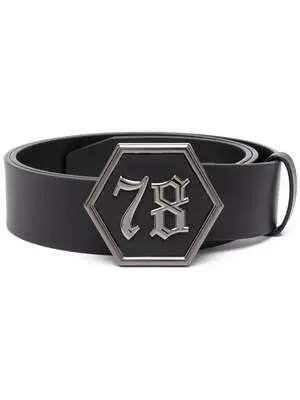 Philipp Plein Gothic Logo-buckle Belt - Black