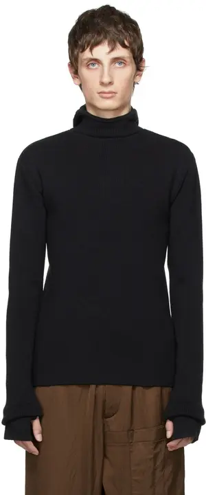 John Lawrence Sullivan Johnlawrencesullivan Black Rib Knit Turtleneck - Black