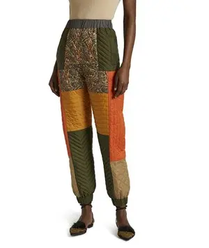 Etro Patchwork Quilted Joggers - Yellow