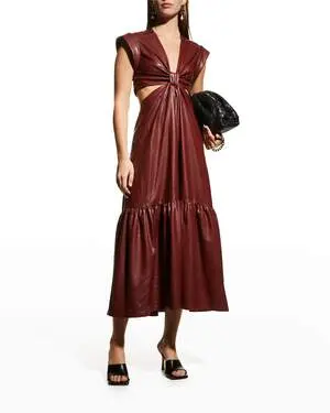 alc vegan leather dress Buy A.L.C. Alexandria Vegan-leather - Cranberry At 75% Off 3 piece wedding suit