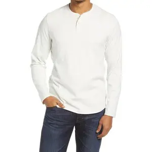 THE NORMAL BRAND Puremeso Two Button Henley - Stone
