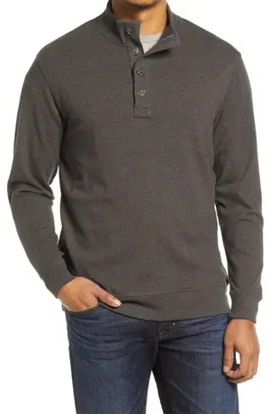 THE NORMAL BRAND The Normal Brand Puremeso Mock Neck Top Charcoal