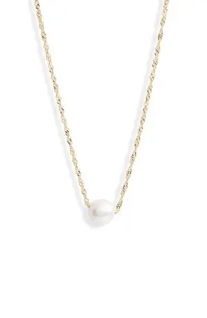 POPPY FINCH Freshwater Pearl Pendant Necklace - Yellow Gold