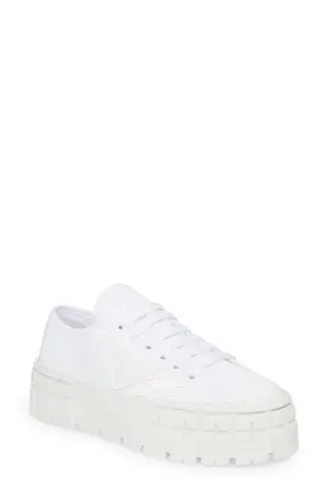 Prada Double Wheel Sequin Platform Sneaker