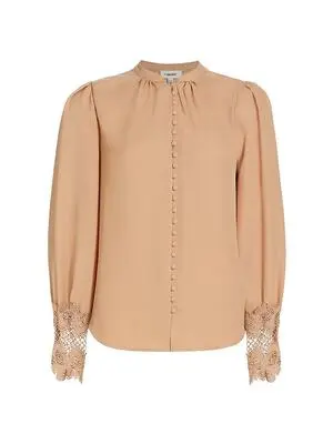 L'Agence Ava Lace Cuff Blouse Praline