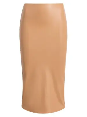 Commando Faux-leather Pencil Skirt Camel