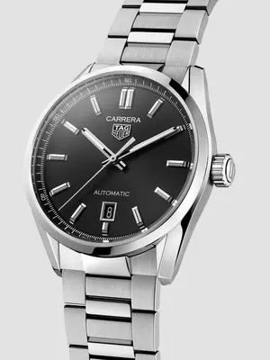 Tag Heuer Carrera Stainless Steel & Black Dial Automatic 39mm Bracelet Watch