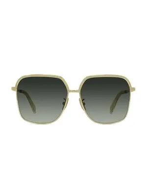 Celine 56mm Square Sunglasses Gold