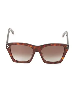 Celine 56mm Square Sunglasses Havana