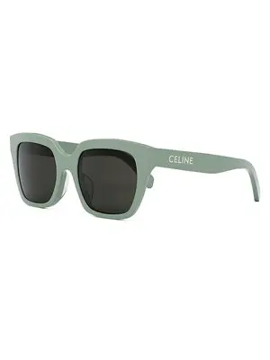 Celine 56mm Square Sunglasses Light Green