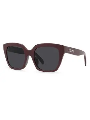 Celine 56mm Square Sunglasses Red