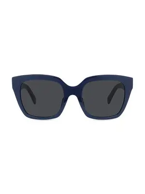 Celine 56mm Square Sunglasses Shiny Blue