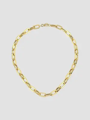 Roberto Coin 18k Yellow Flat Oval-link Chain Necklace/17 - Gold