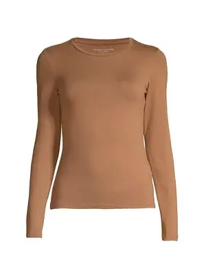 Majestic Filatures Soft Touch Crewneck Long-sleeve Top Bison