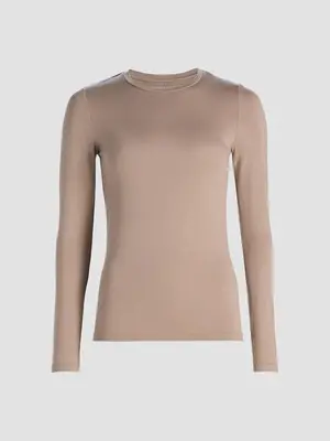 Majestic Filatures Soft Touch Crewneck Long-sleeve Top - Coffee Latte