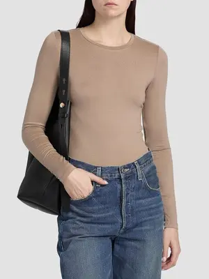 Majestic Filatures Soft Touch Crewneck Long-sleeve Top - Coffee Latte