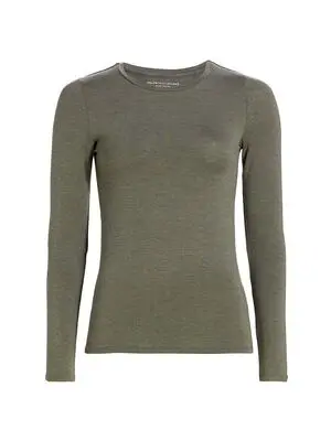 Majestic Filatures Soft Touch Crewneck Long-sleeve Top Militare