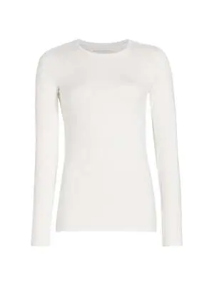 Majestic Filatures Soft Touch Crewneck Long-sleeve Top Milk