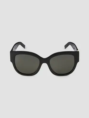 Saint Laurent Monogram Acetate 56mm Cat-eye Sunglasses - Black